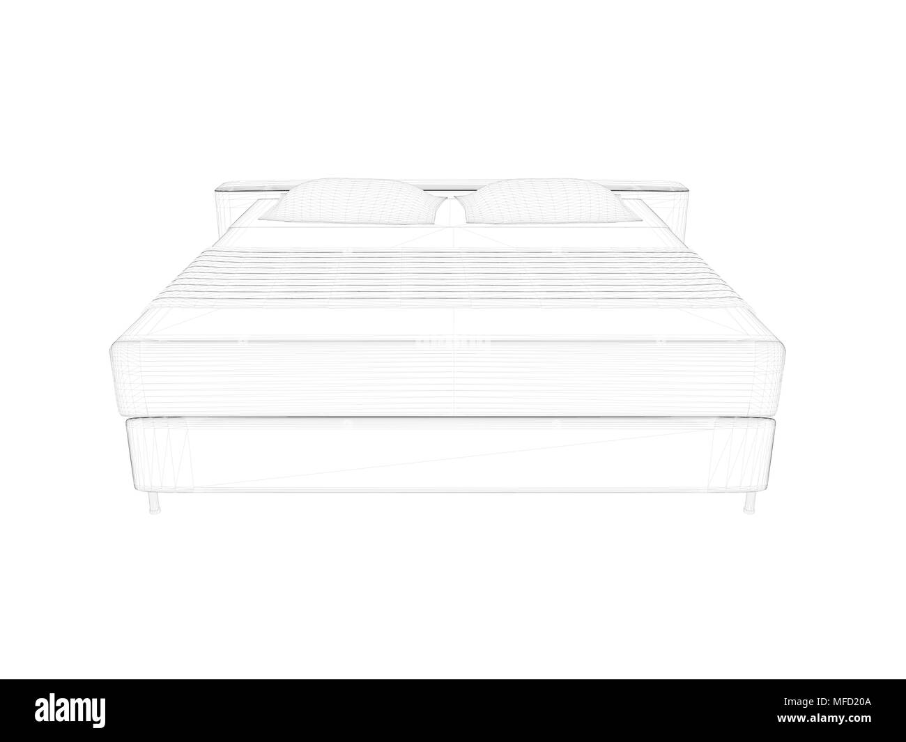 3d rendering bed top view Cut Out Stock Images & Pictures - Alamy