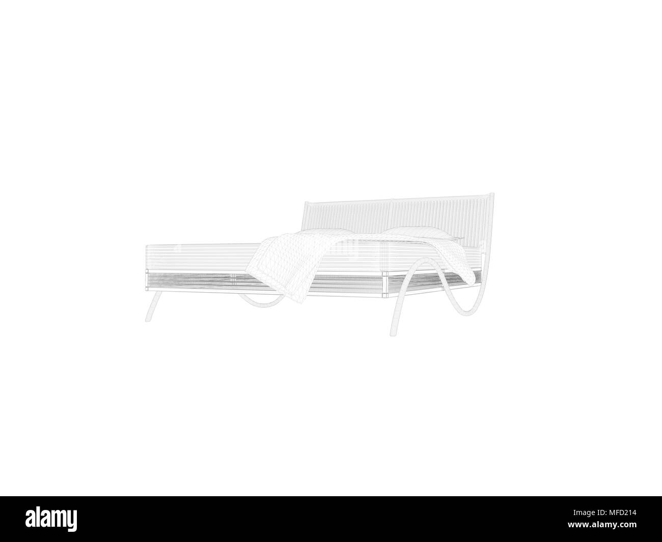 3d rendering bed top view Cut Out Stock Images & Pictures - Alamy