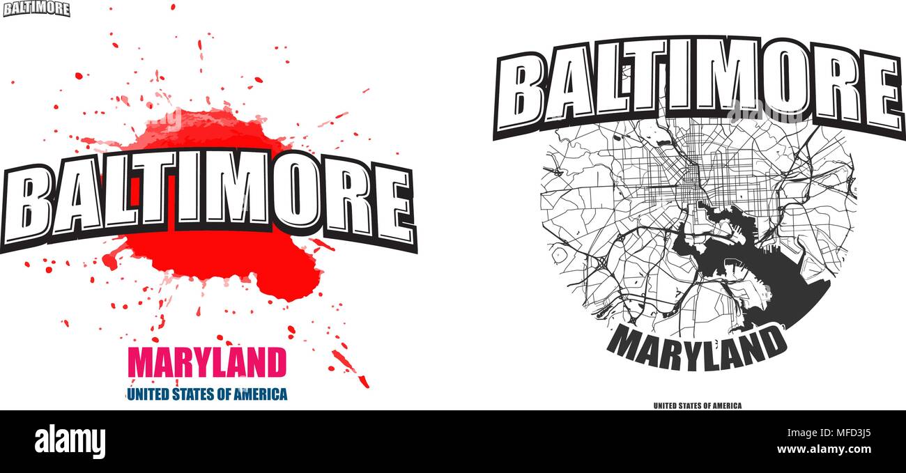 Vintage map of baltimore Stock Vector Images - Alamy