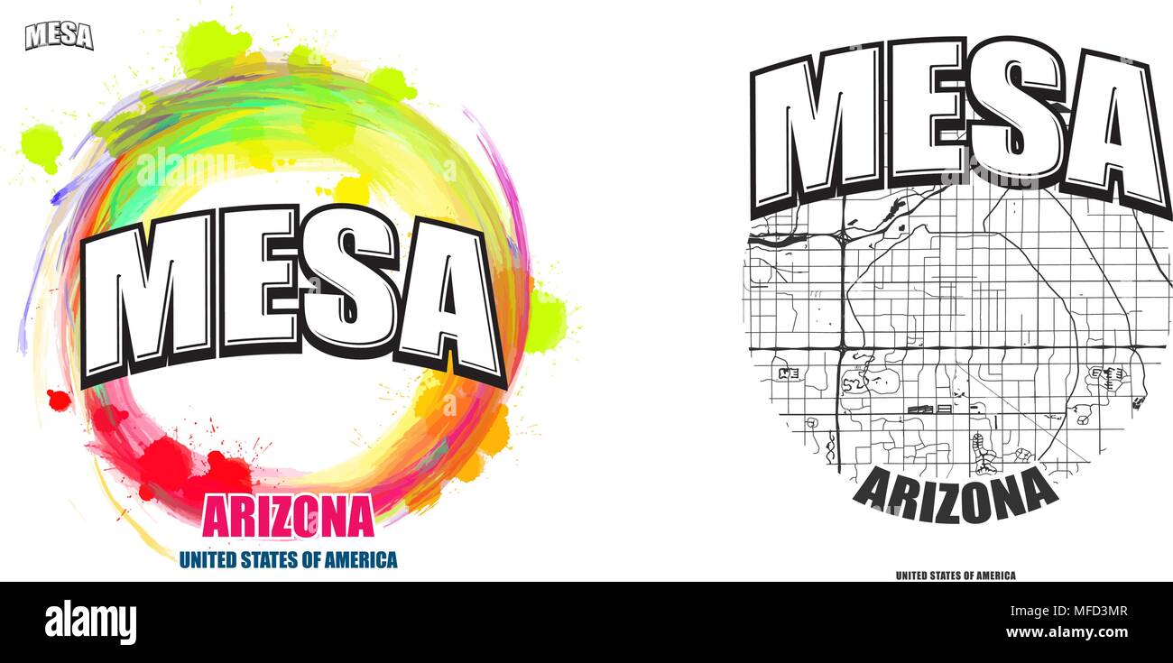 Mesa, Arizona, logo design. Two in one vector arts. Big logo with ...