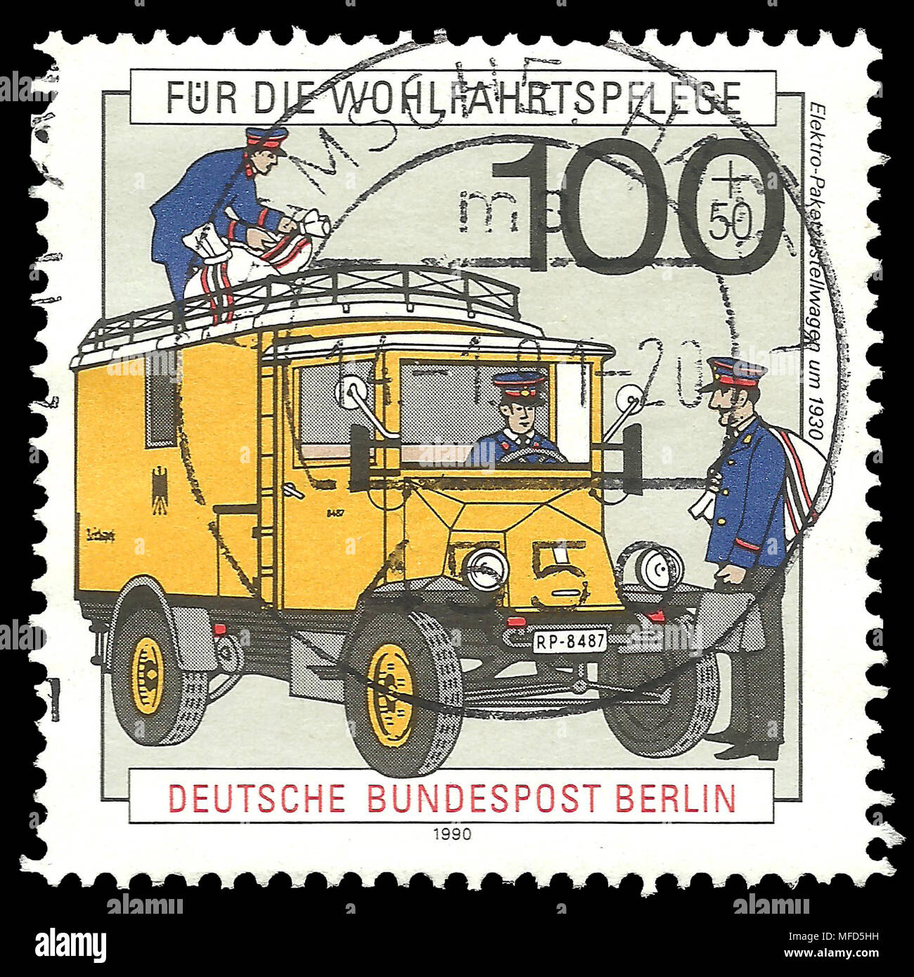Germany - stamp 1990: Color edition on Post services, shows History of ...