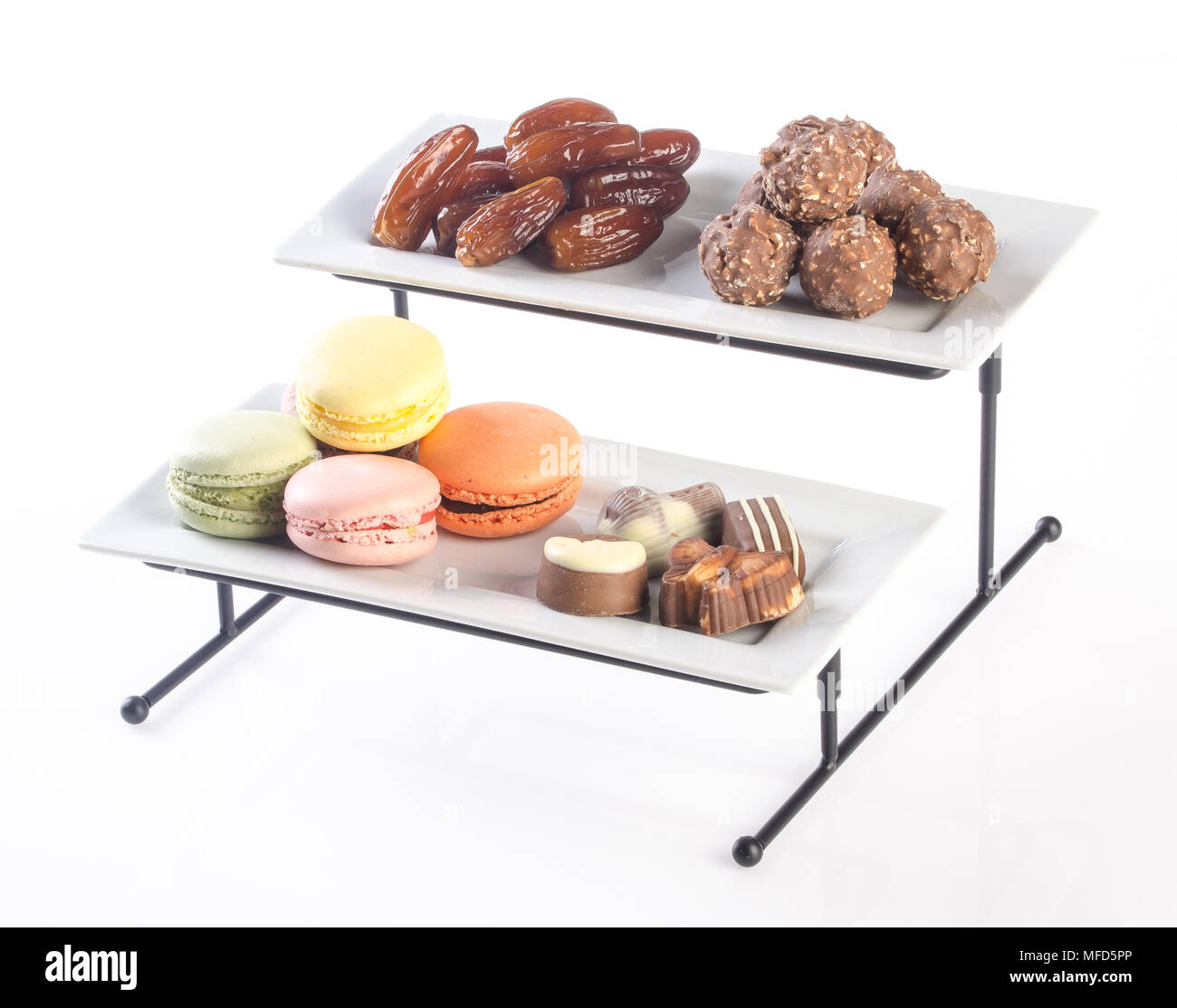 tray. three tier serving tray on a background Stock Photo - Alamy