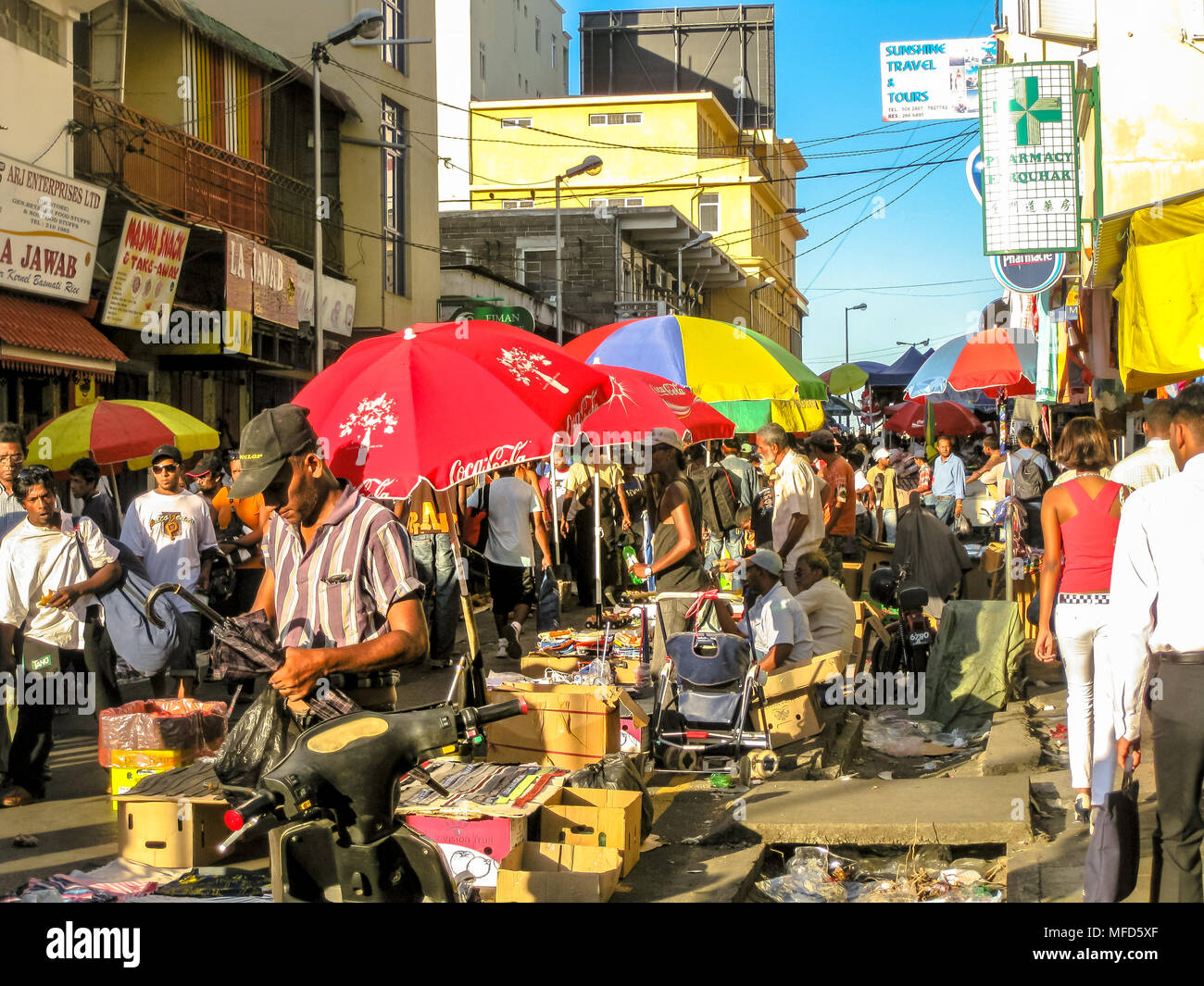 Port Louis, Mauritius - December 23, 2009: local Mauritian people at a ...