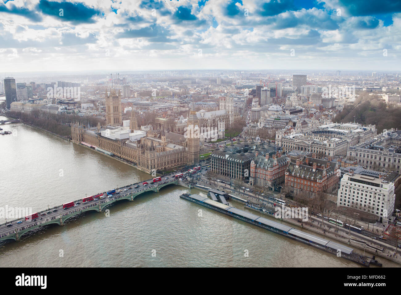 London City. Aerial view with Big Ben and Thames river Stock Photo - Alamy