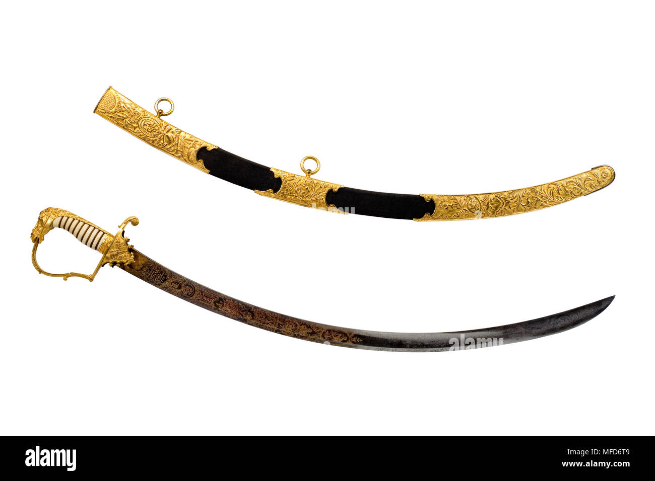 Saber and sheath isolated on white background. Clipping path Stock ...