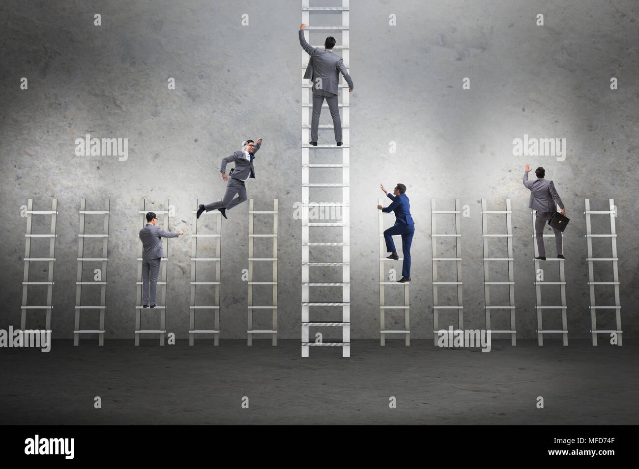 Competition concept with businessman beating competitors Stock Photo ...