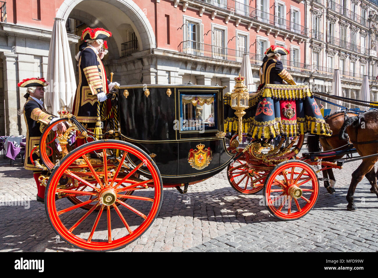 Madrid, Spain - March 11, 2015: In central Madrid a ceremonial parade ...