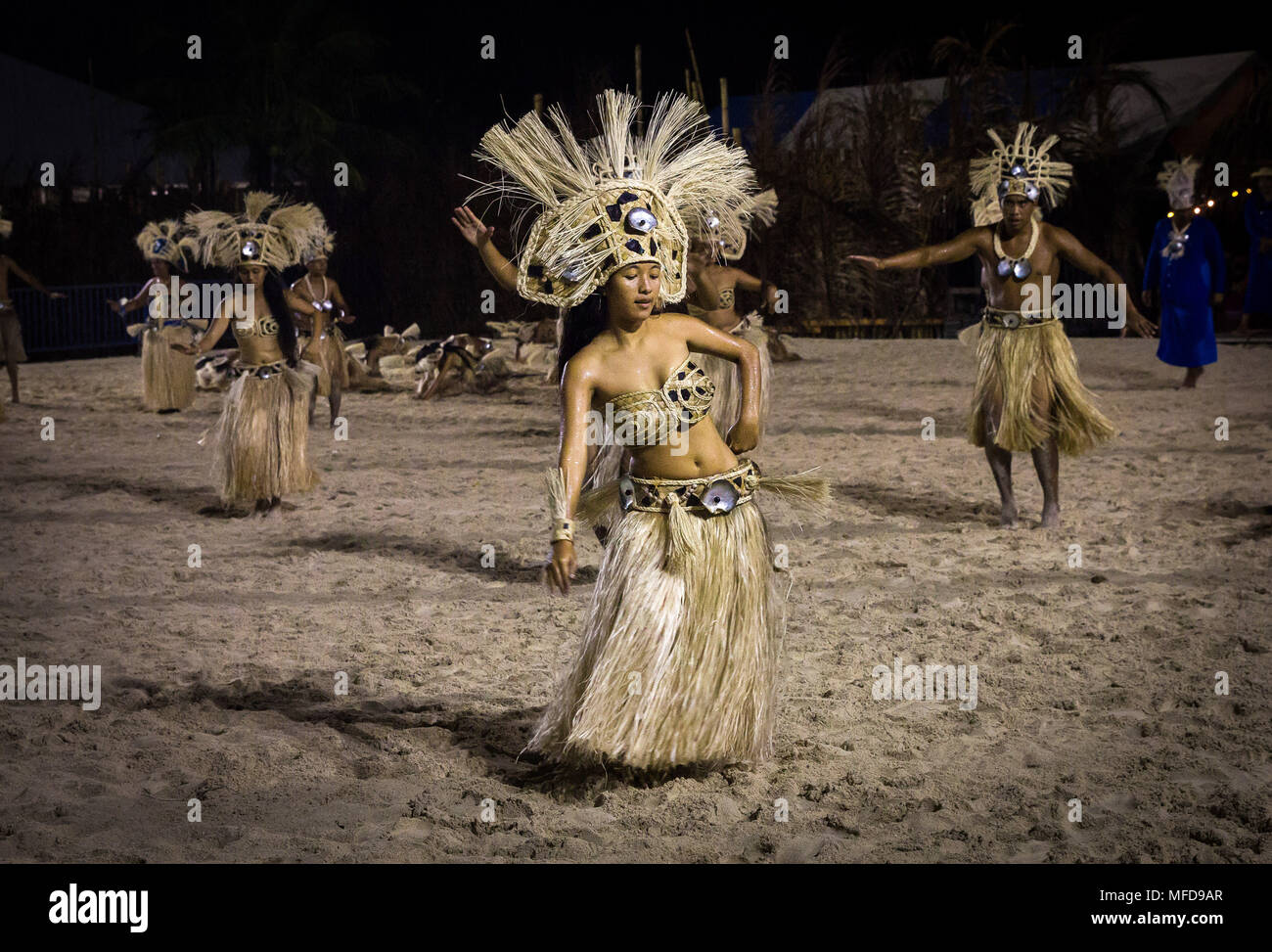 Dancers during Haeva dance festival in Raiatea, French Polynesia Stock ...