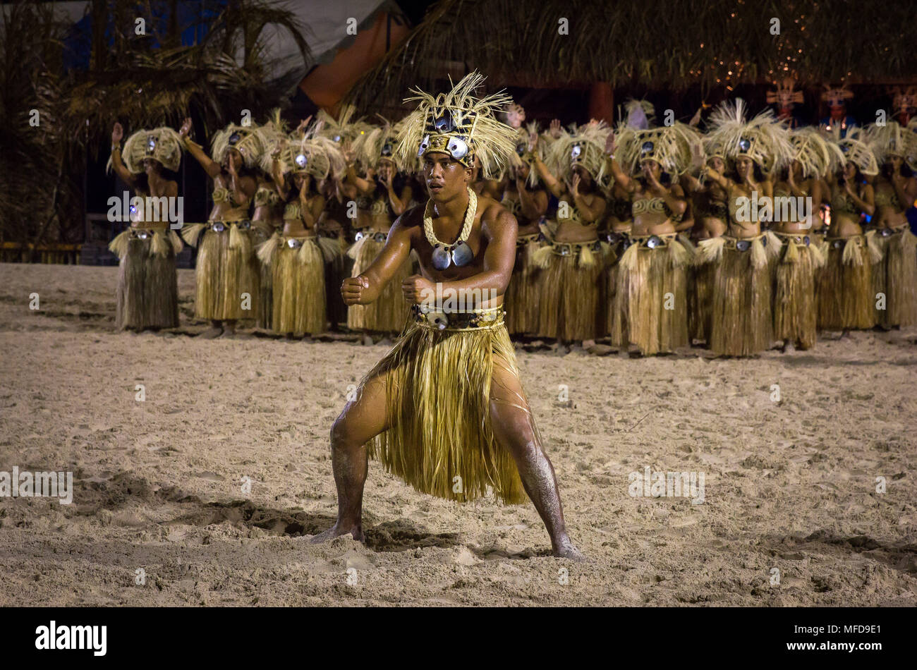 Dancers during Haeva dance festival in Raiatea, French Polynesia Stock ...