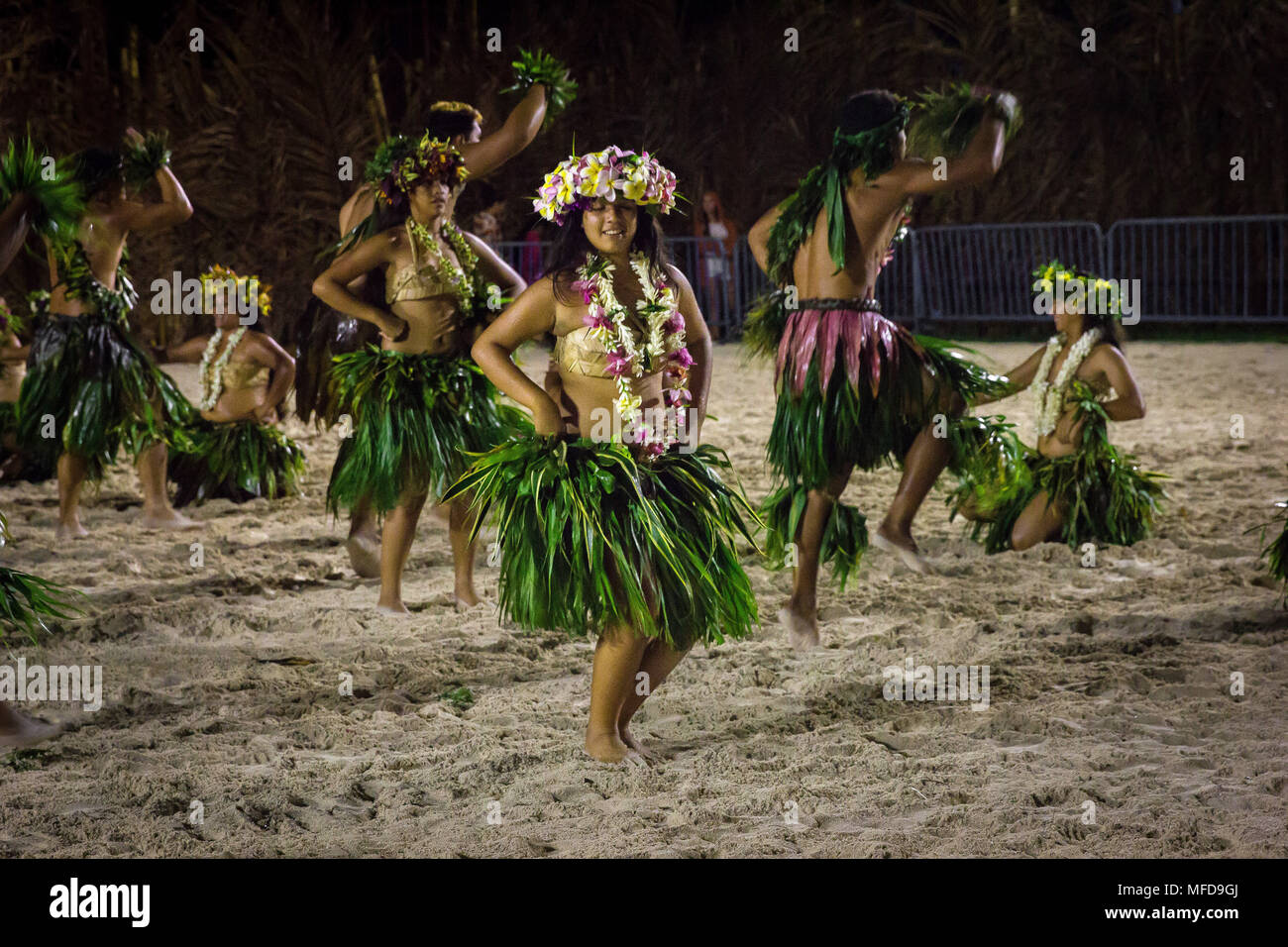 Dancers during Haeva dance festival in Raiatea, French Polynesia Stock ...