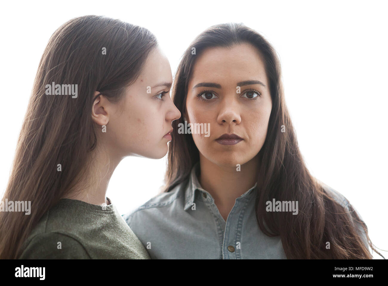 Portrait of two sisters Stock Photo - Alamy