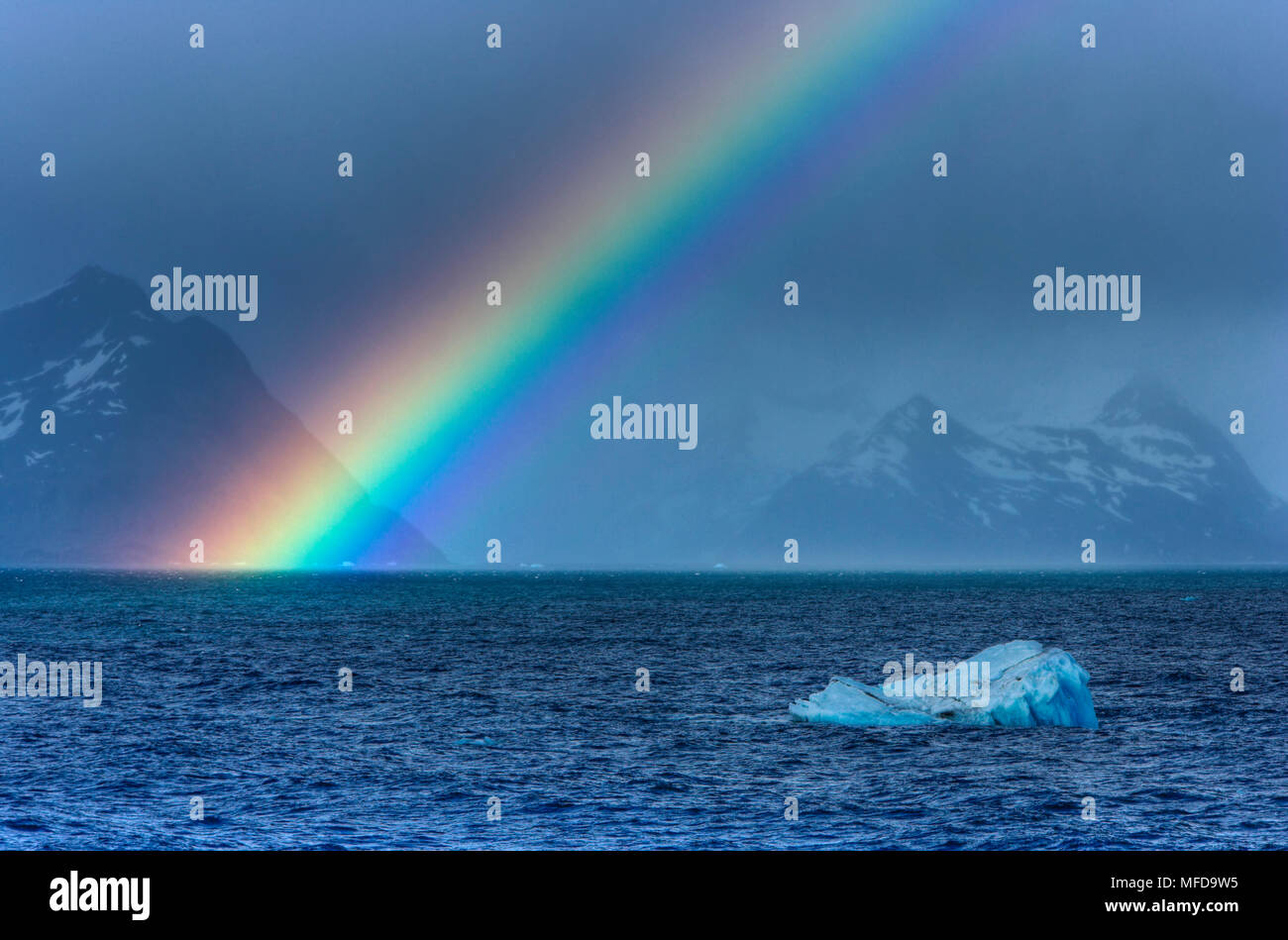 RAINBOW & ICEBERG, South Georgia Stock Photo - Alamy