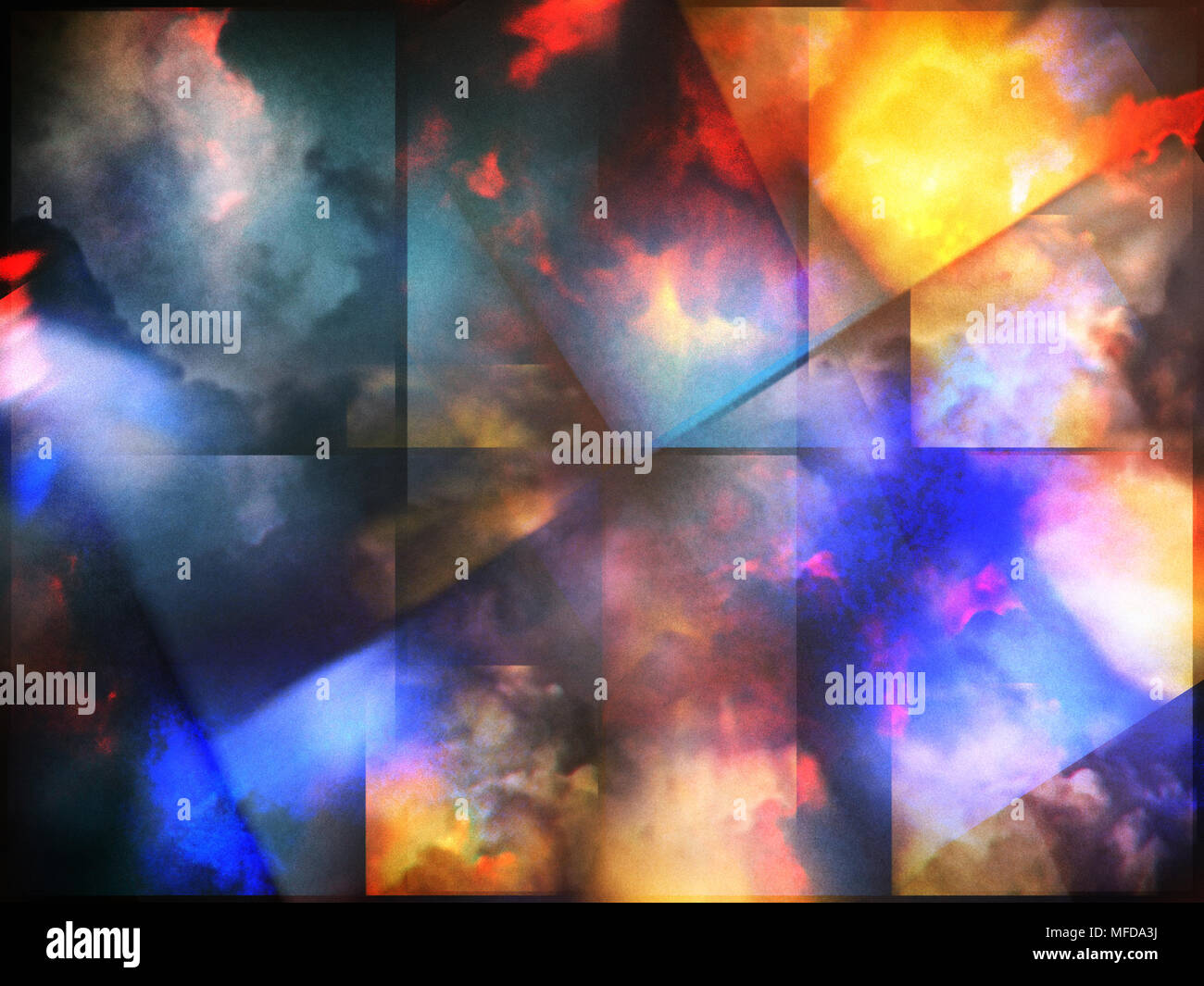 Colorful clouds with overlapping rectangular layers Stock Photo - Alamy