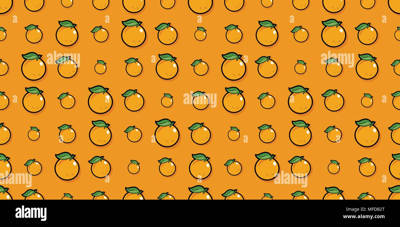 Repeating seamless pattern of bright orange cartoon oranges Stock ...