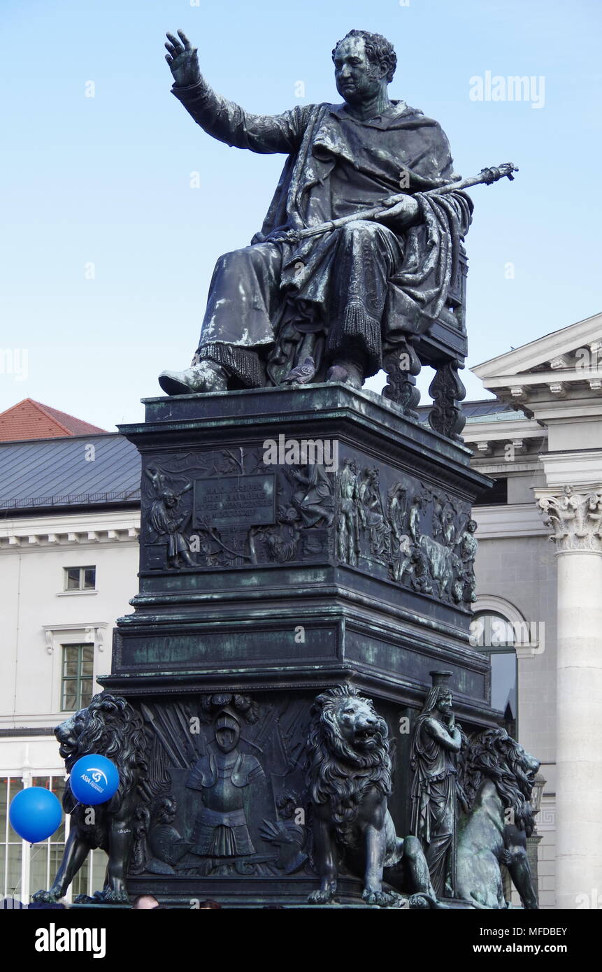 Large bronze statue of Maximilian I Joseph King, of Bavaria from 1806 ...