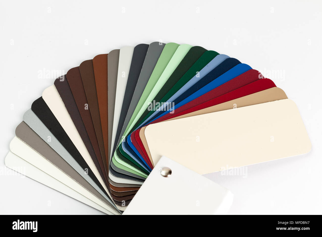 card colour model samples isolated on white, close up Stock Photo - Alamy