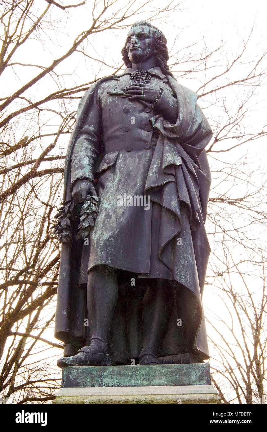 Bronze statue of friedrich schiller 1759 1805 hi-res stock photography ...