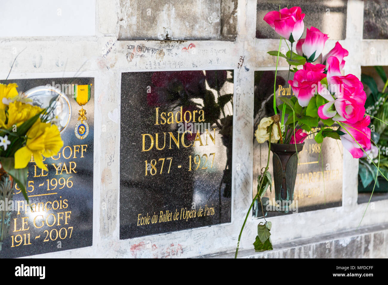 Paris, France - March 23, 2015: At Père Lachaise Cemetery, the largest ...