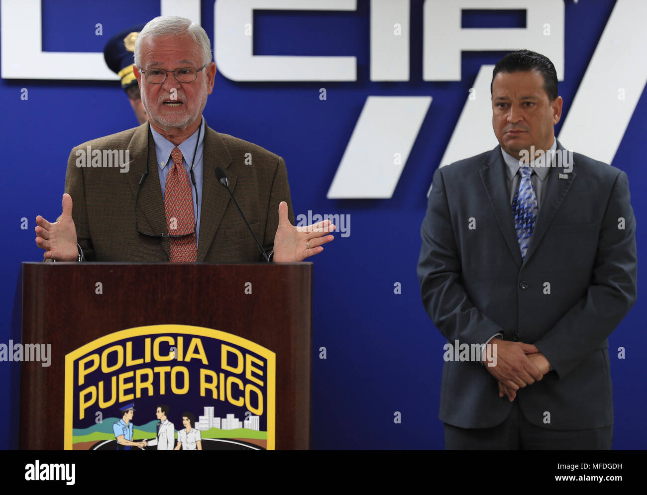 Hato Rey, Puerto Rico. , . Conferencia de prensa en el Cuartel General ...