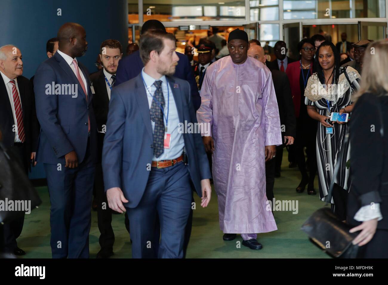 United Nations, New York, USA, April 24, 2018 - Adama Barrow, President ...