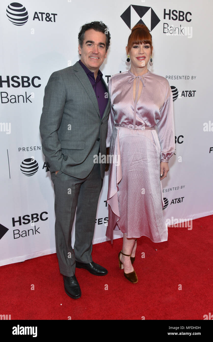 New York, USA. 24th April 2018. Brian d'Arcy James and Molly Ringwald ...