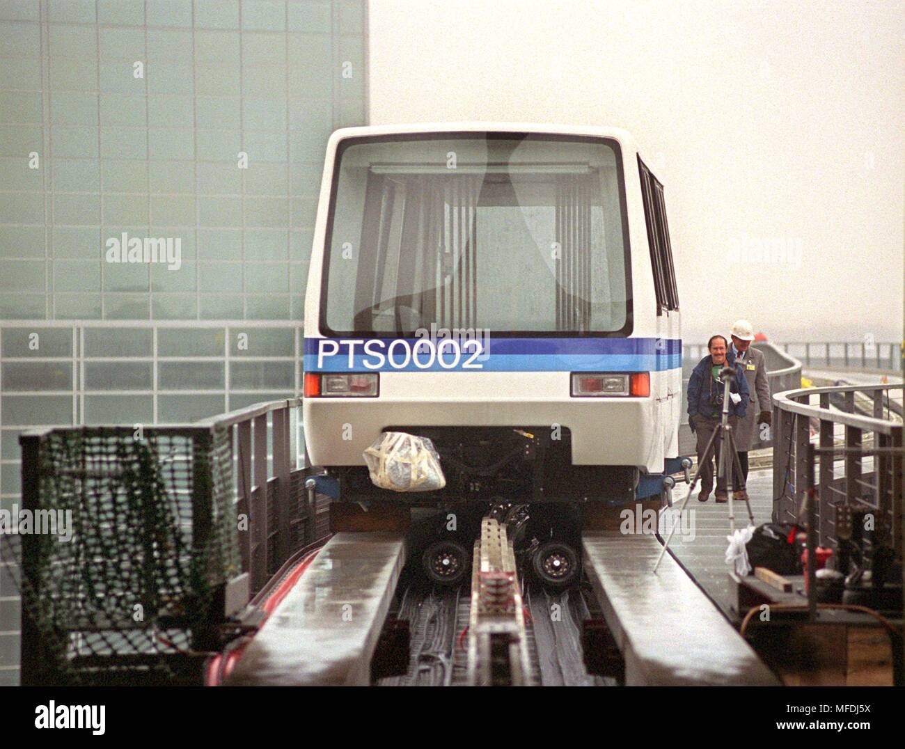 A car of the new passenger transfer system at Frankfurt Rhein-Main ...