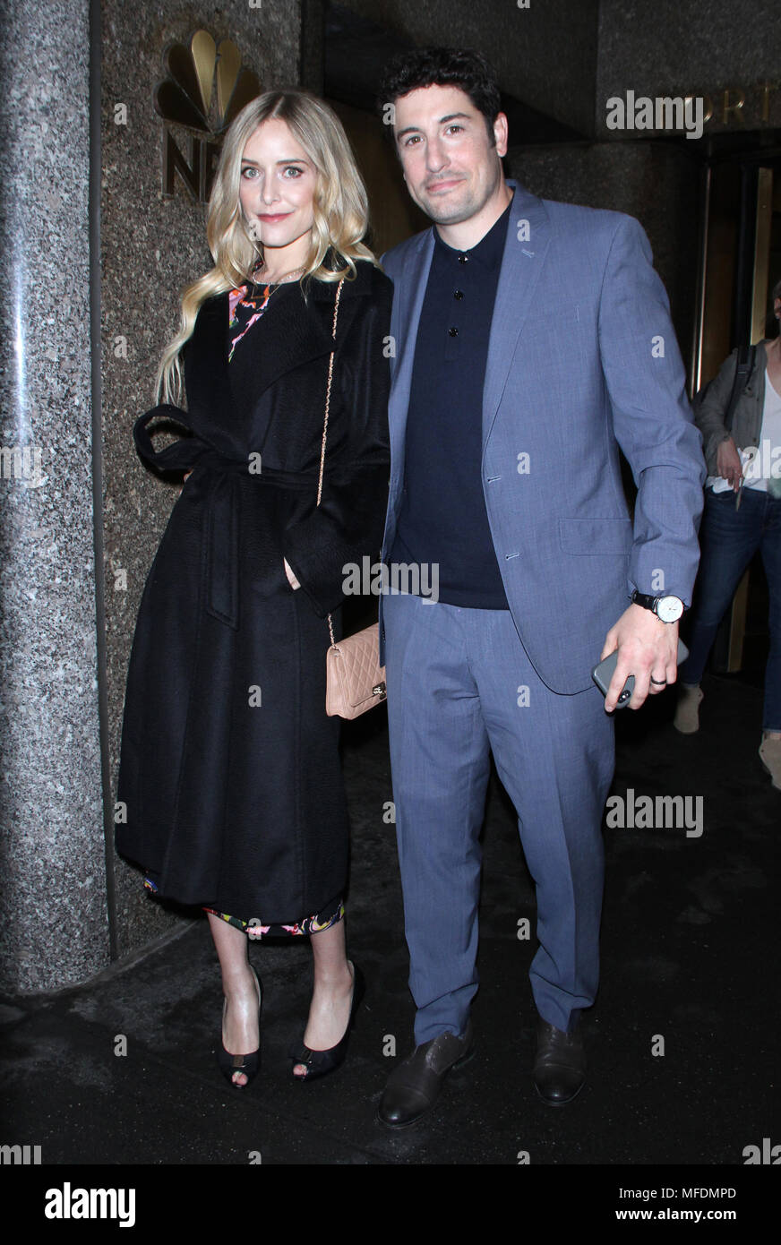 New York Ny Usa 25th Apr 2018 Jenny Mollen Jason Biggs Seen At