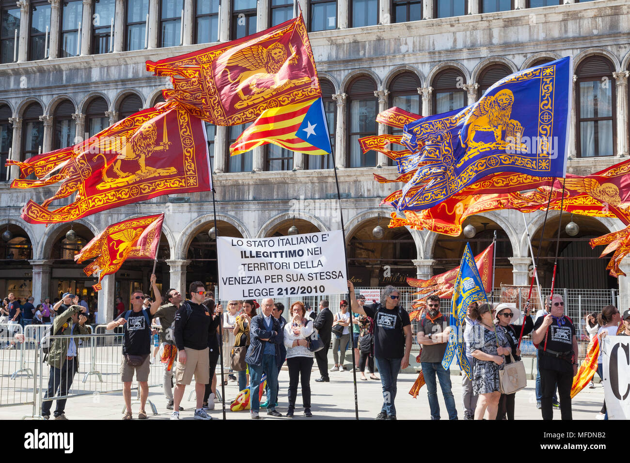 Venice, Veneto, Italy. 25th April 2018. Festivities in St Marks Square ...