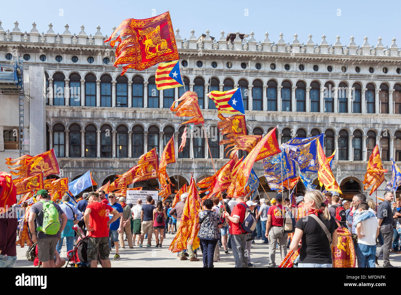 Venice, Veneto, Italy. 25th April 2018. Festivities in St Marks Square ...