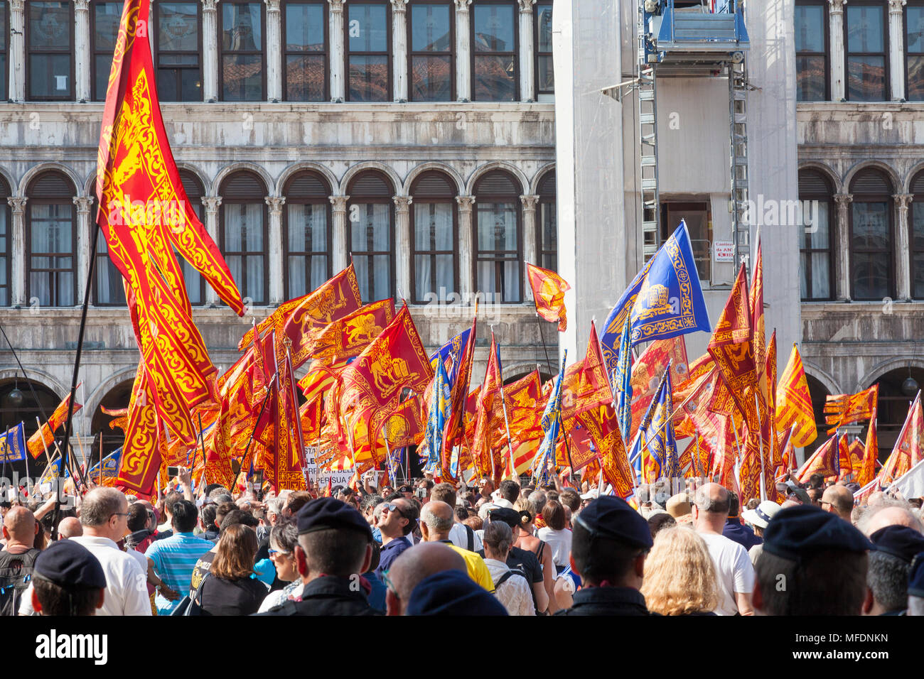 Venice, Veneto, Italy. 25th April 2018. Festivities in St Marks Square ...
