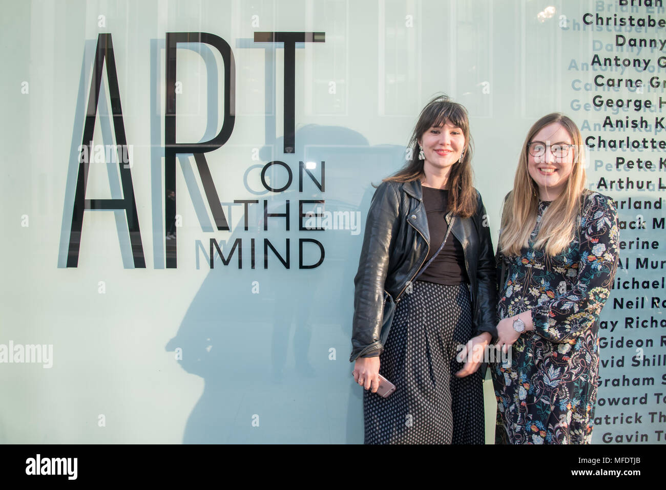 London, UK. 25th April 2018. Left side Harriet Findlay, Charlotte ...