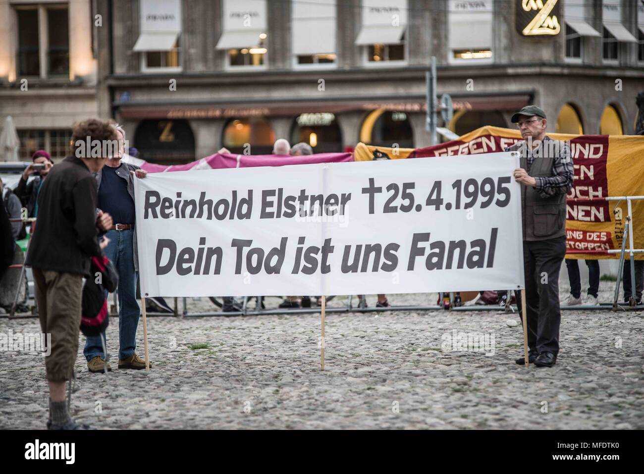 Munich, Bavaria, Germany. 25th Apr, 2018. The militant, extremist neo ...