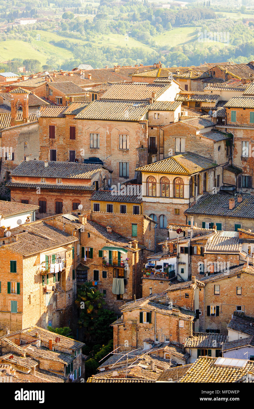 Roof tops of the Historic centre of Siena. UNESCO a World Heritage Site ...