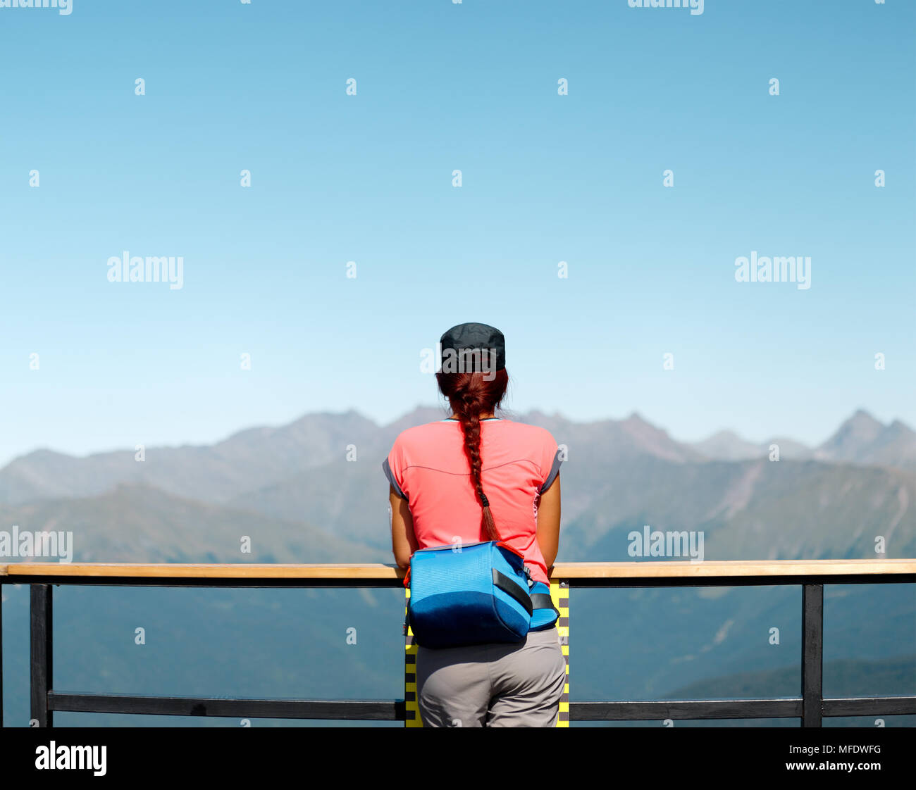 Female tourist with backpack hi-res stock photography and images - Alamy