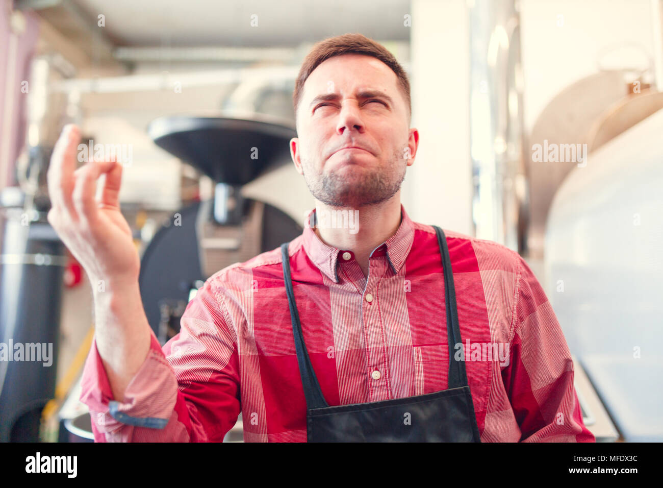 Enjoy drink barista handsome hi-res stock photography and images - Alamy