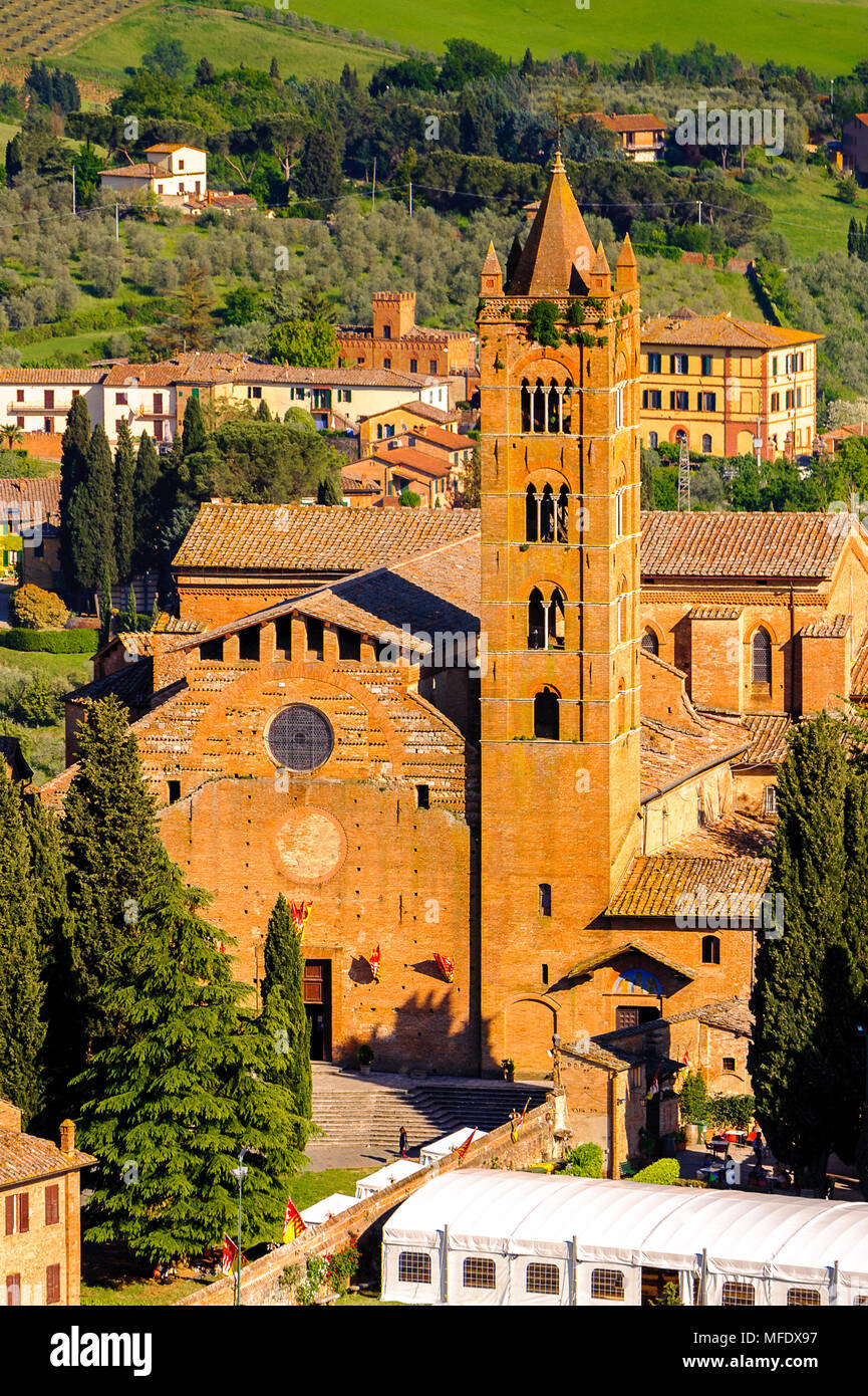 Aerial view over Historic centre of Siena. UNESCO a World Heritage Site ...