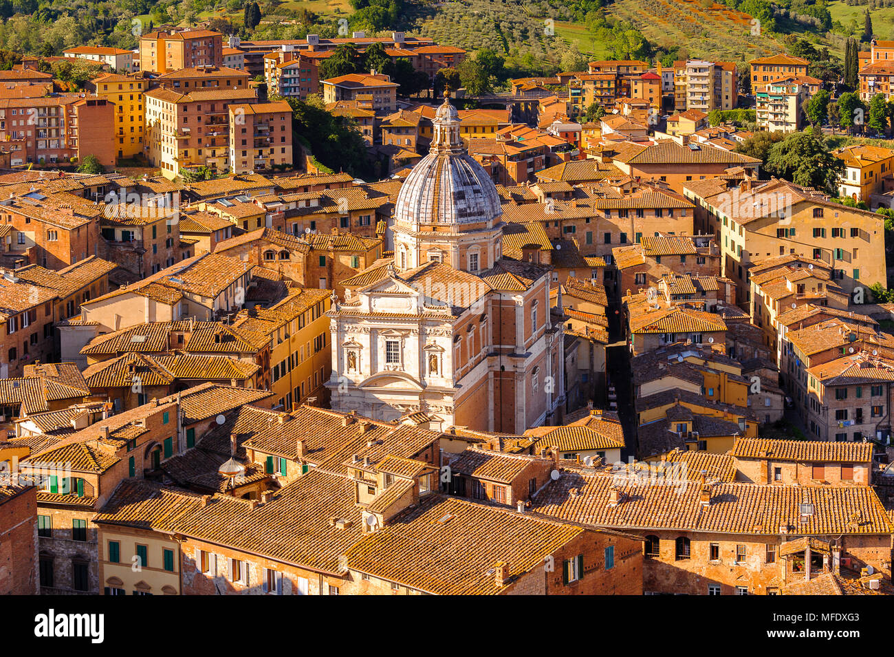 Panorama of the Historic centre of Siena. UNESCO a World Heritage Site ...