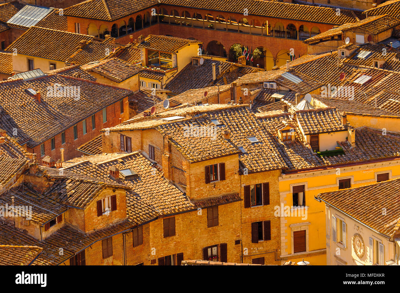 Panorama of the Historic centre of Siena. UNESCO a World Heritage Site ...