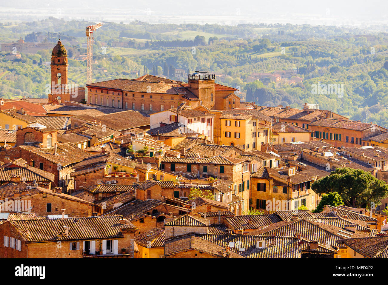 Panorama of the Historic centre of Siena. UNESCO a World Heritage Site ...