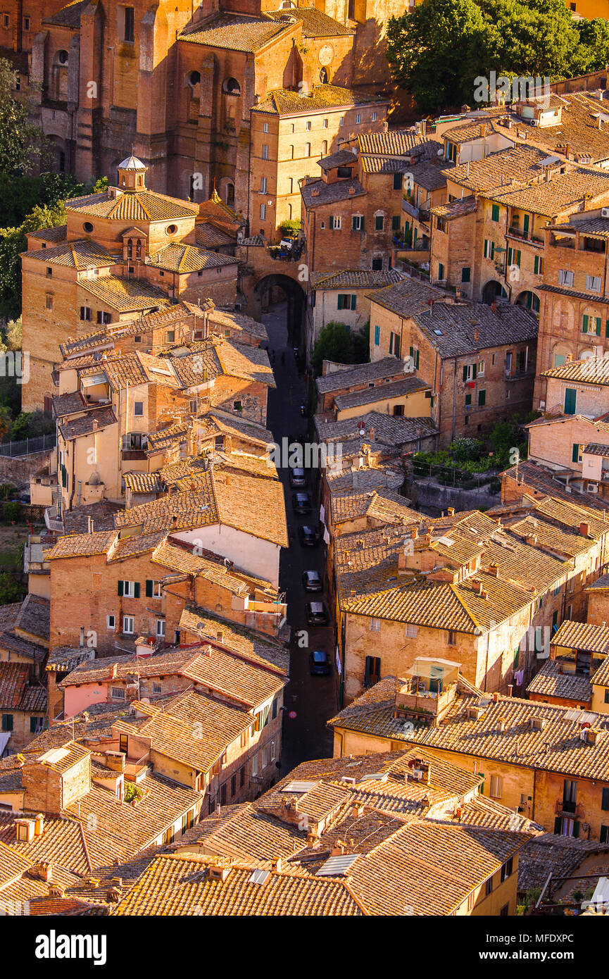 Panorama of the Historic centre of Siena. UNESCO a World Heritage Site ...