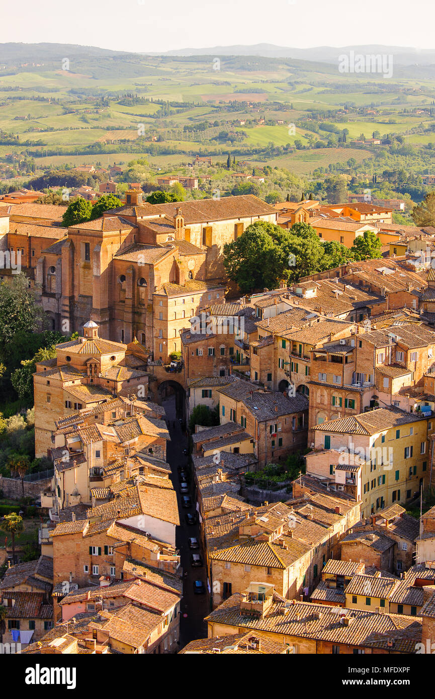 Panorama of the Historic centre of Siena. UNESCO a World Heritage Site ...