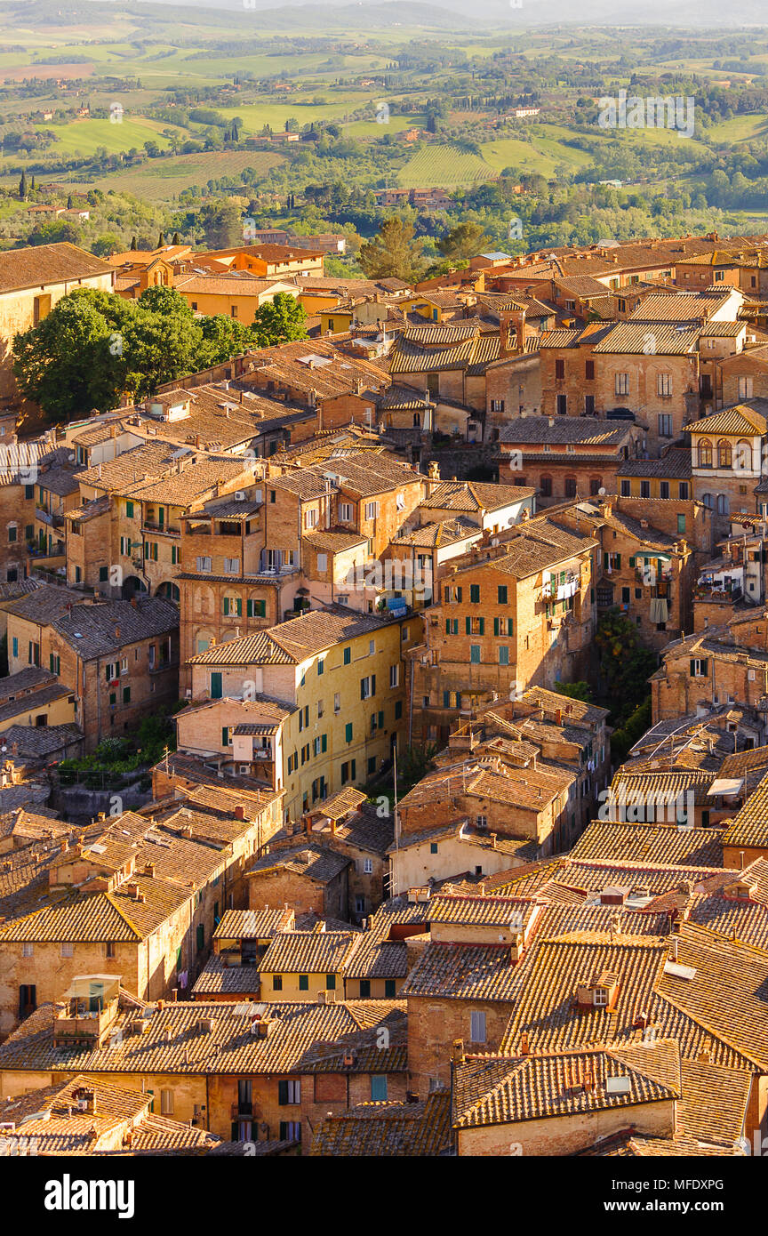Panorama of the Historic centre of Siena. UNESCO a World Heritage Site ...