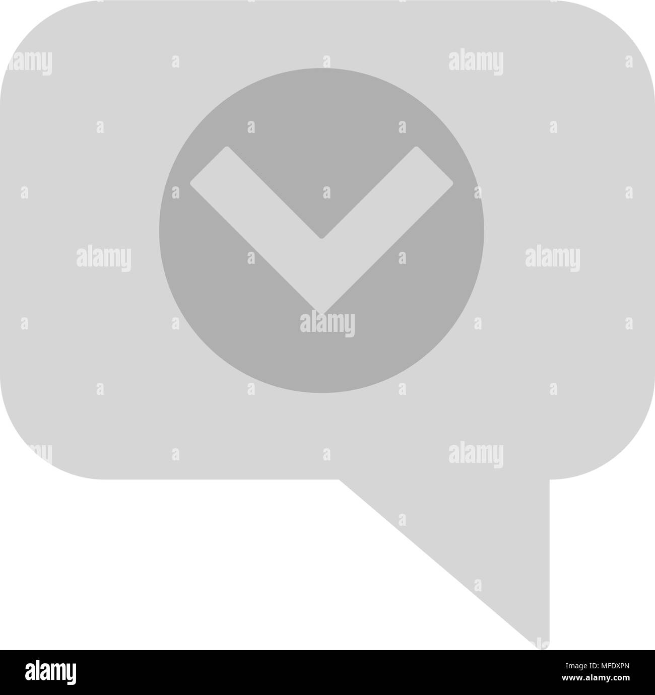 Chat with tick icon, vector icon isolated on white background Stock ...