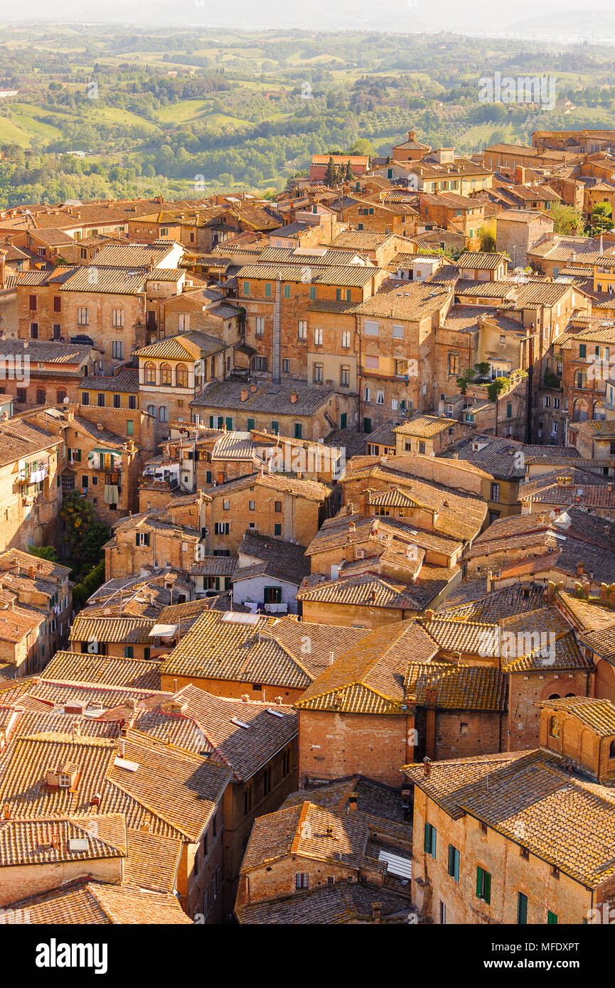 Panorama of the Historic centre of Siena. UNESCO a World Heritage Site ...