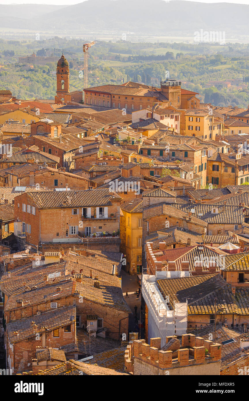 Panorama of the Historic centre of Siena. UNESCO a World Heritage Site ...