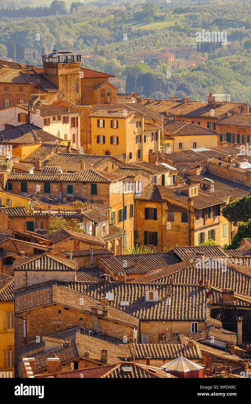 Panorama of the Historic centre of Siena. UNESCO a World Heritage Site ...