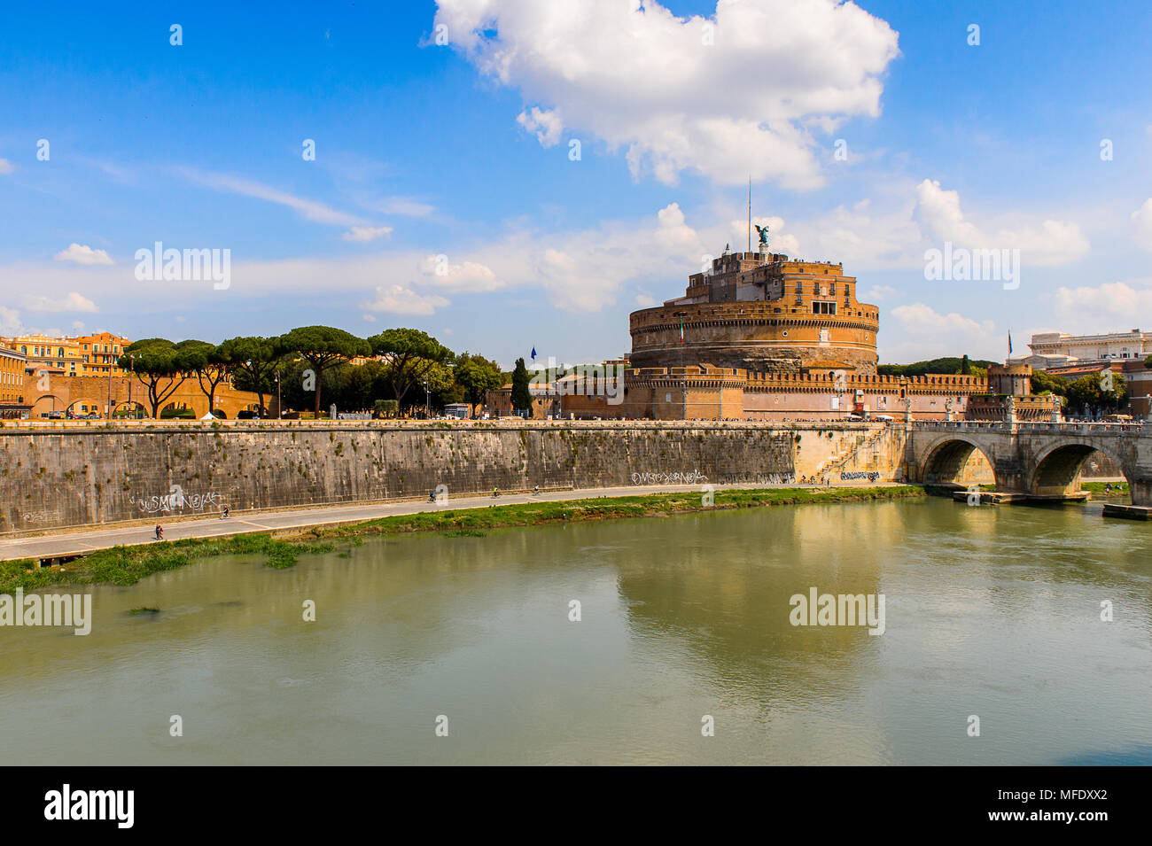 Castle of Saint Angelo in the Historic Center of Rome, Italy. Rome is ...