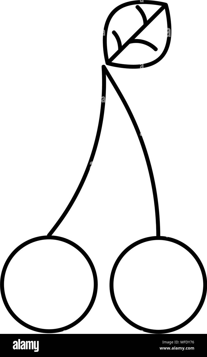 Cherry outline icon, vector icon isolated on white background Stock ...