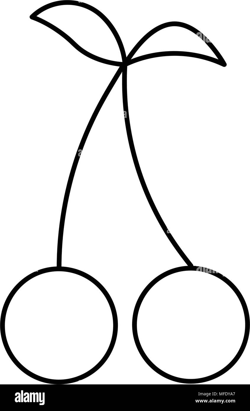 Cherry outline icon, vector icon isolated on white background Stock ...