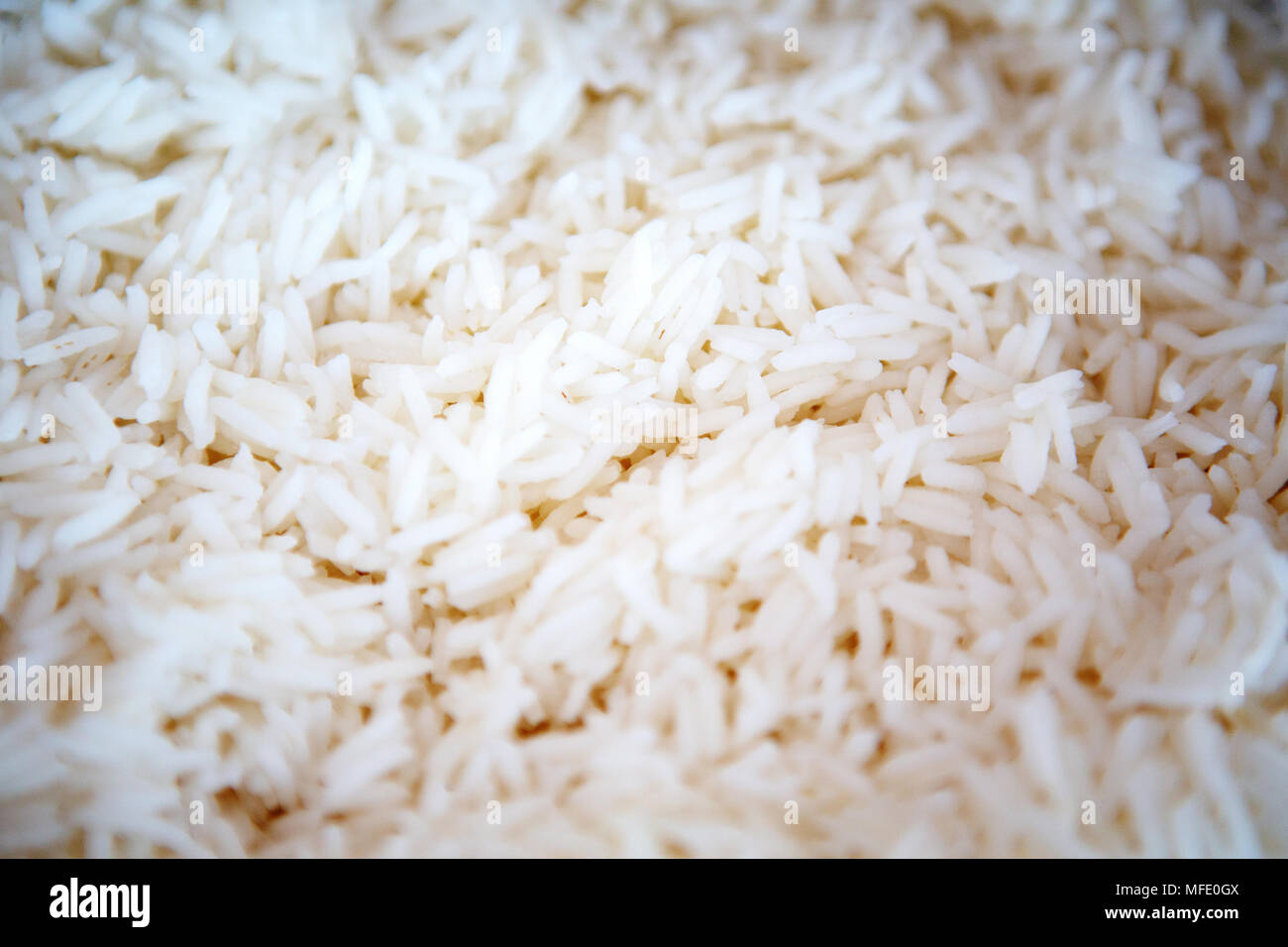 closeup of white cooked rice on plate Stock Photo - Alamy